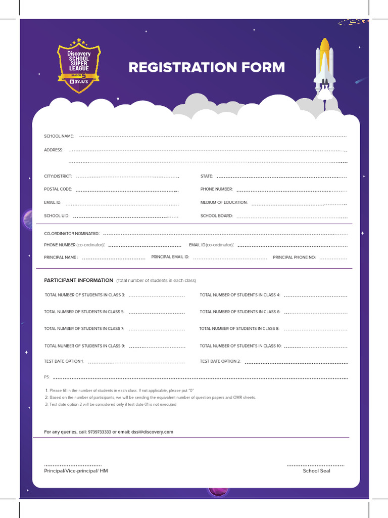 DSSL S5 - Registration Form | PDF