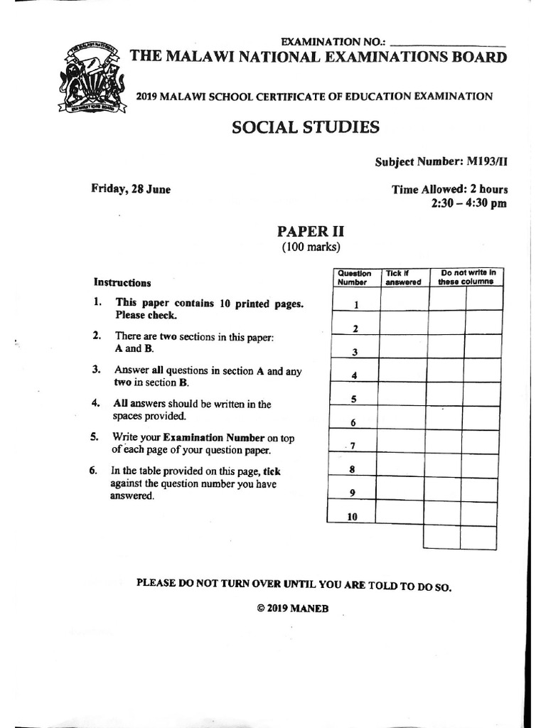 2019 Social P2 Maneb | PDF