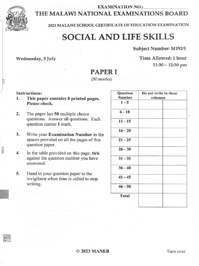 2023 Social P1 Maneb | PDF