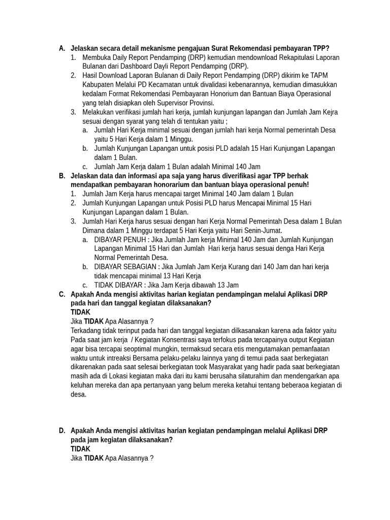 Mekanisme Pengajuan Rekomendasi TPP | PDF