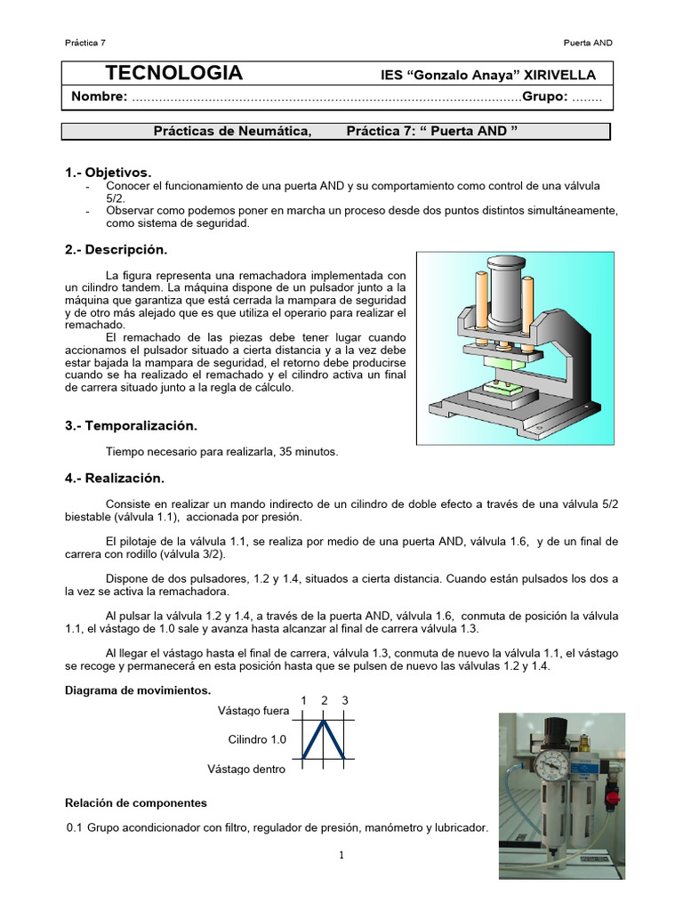 Funcionamiento de Puerta AND en Neumática | PDF | Ingeniería mecánica