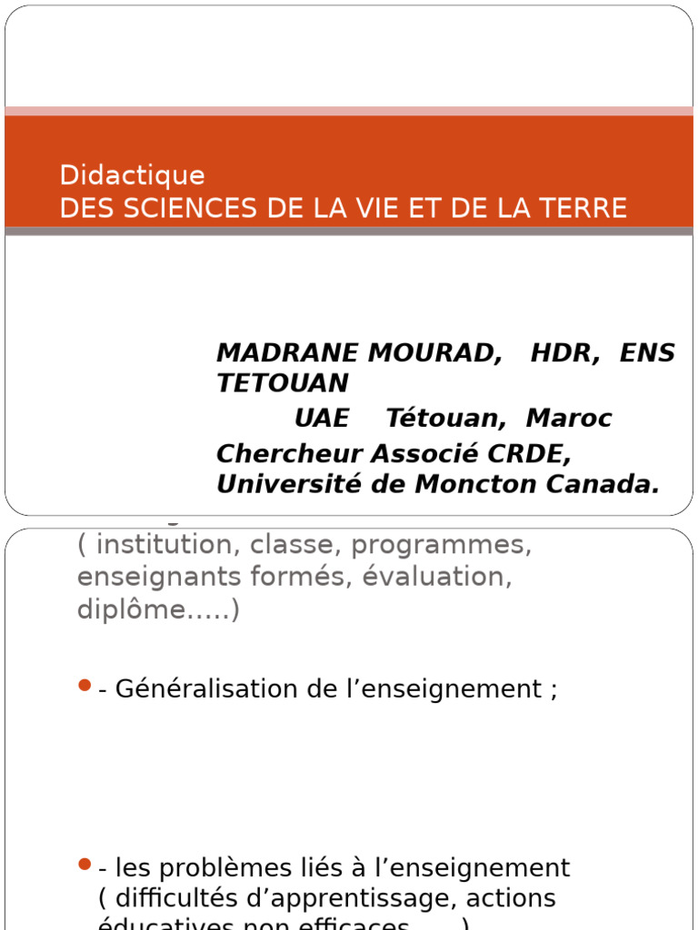 Didactique Des Sciences (1) - Pédagogie Et Didactique | PDF | Pédagogie | Cognition