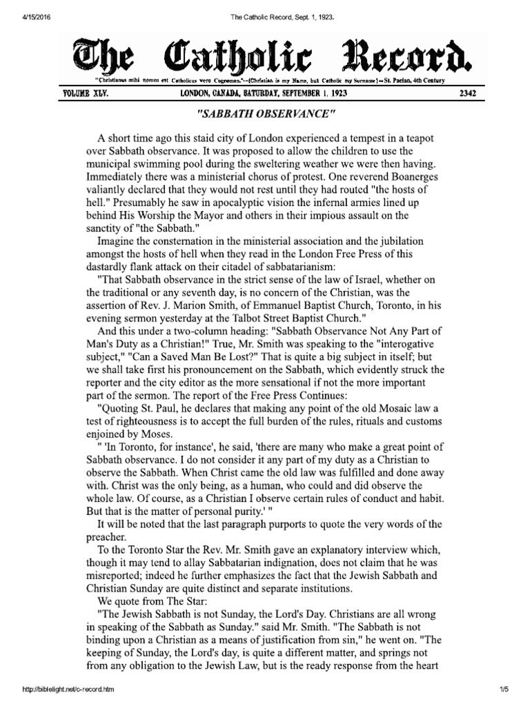 The Catholic Record | PDF