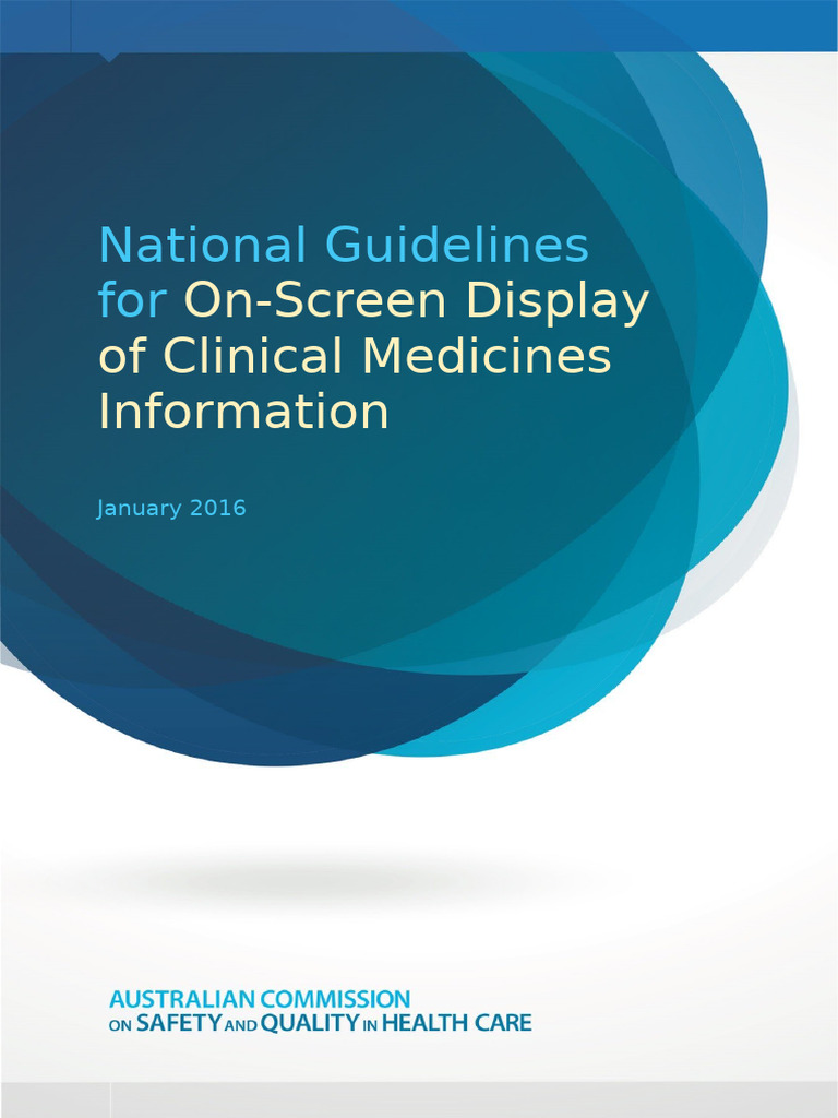 National Guidelines For On Screen Display of Clinical Medicines ...