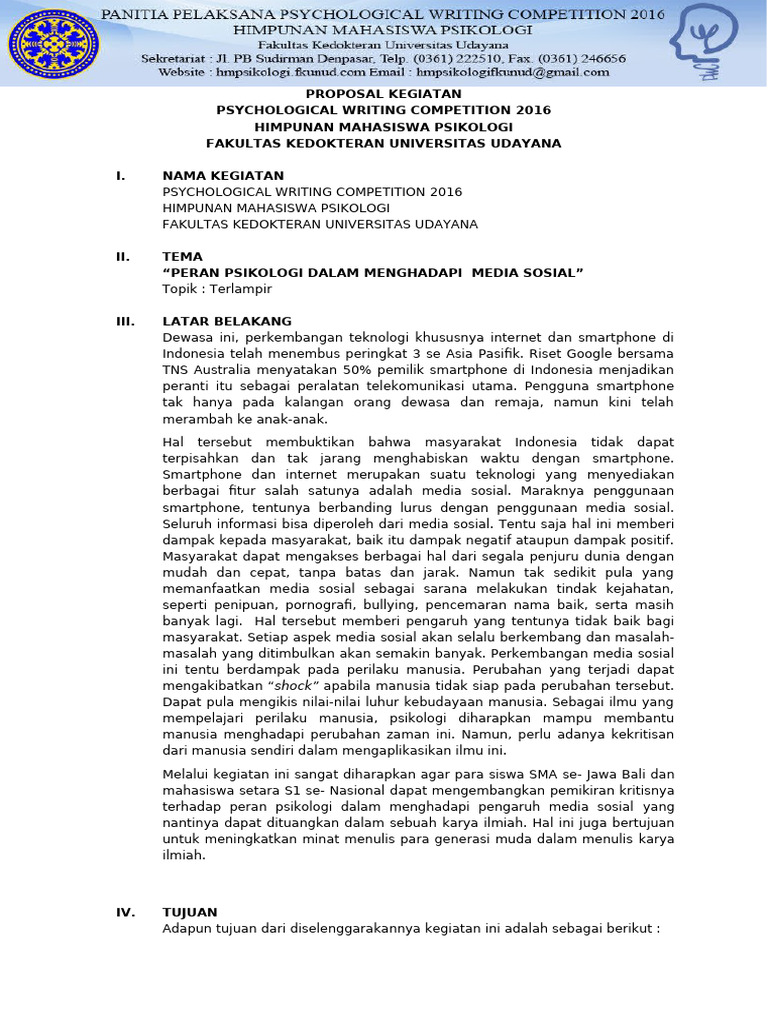 Proposal PWC 2016 | PDF