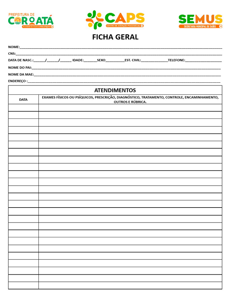 Ficha Geral Caps Moledo Exemplo | PDF