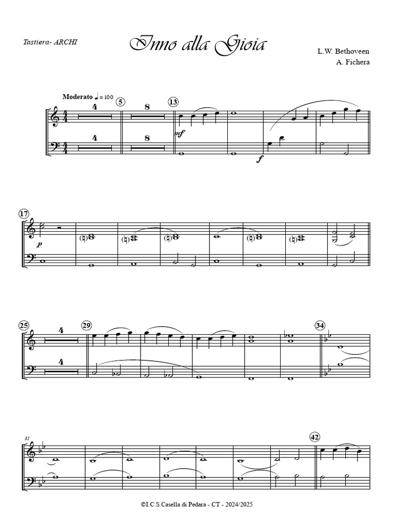 Inno alla Gioia de Beethoven: Partitura | PDF