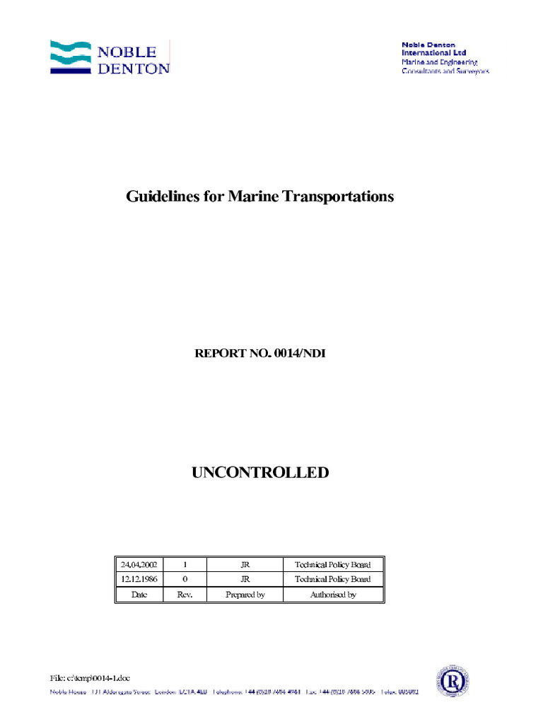 0014 - NDI General Guidelines For Marine Transportation - Uncontrolled ...