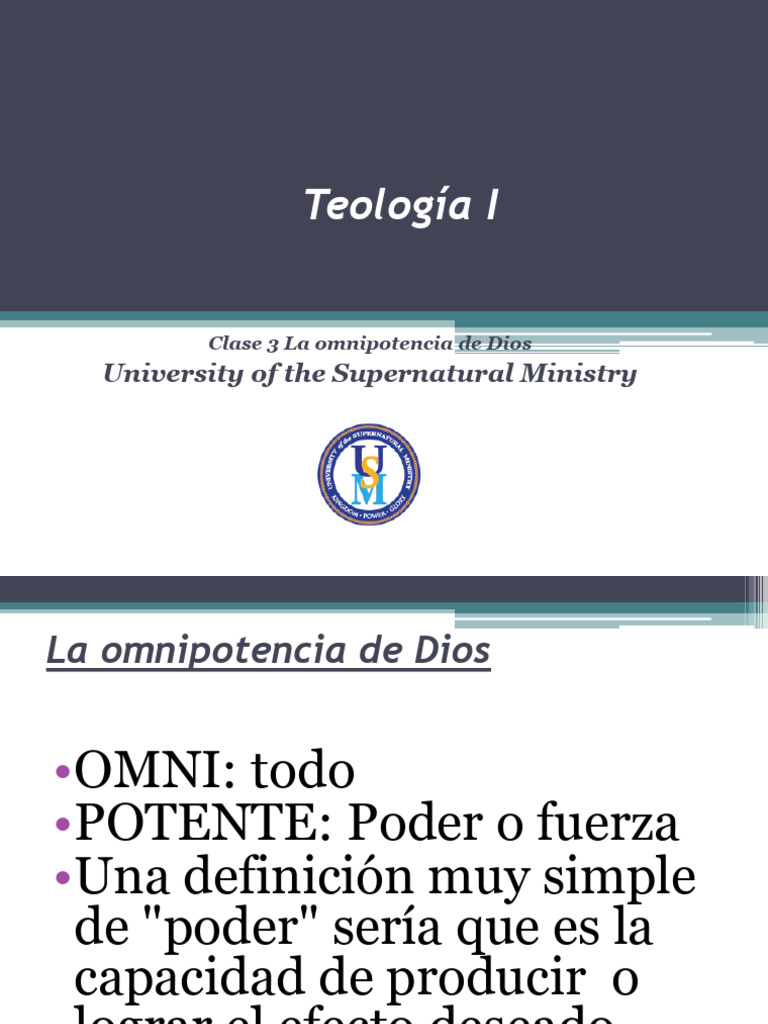Clase 3 La Omnipotencia de Dios | PDF | Dios | Teología