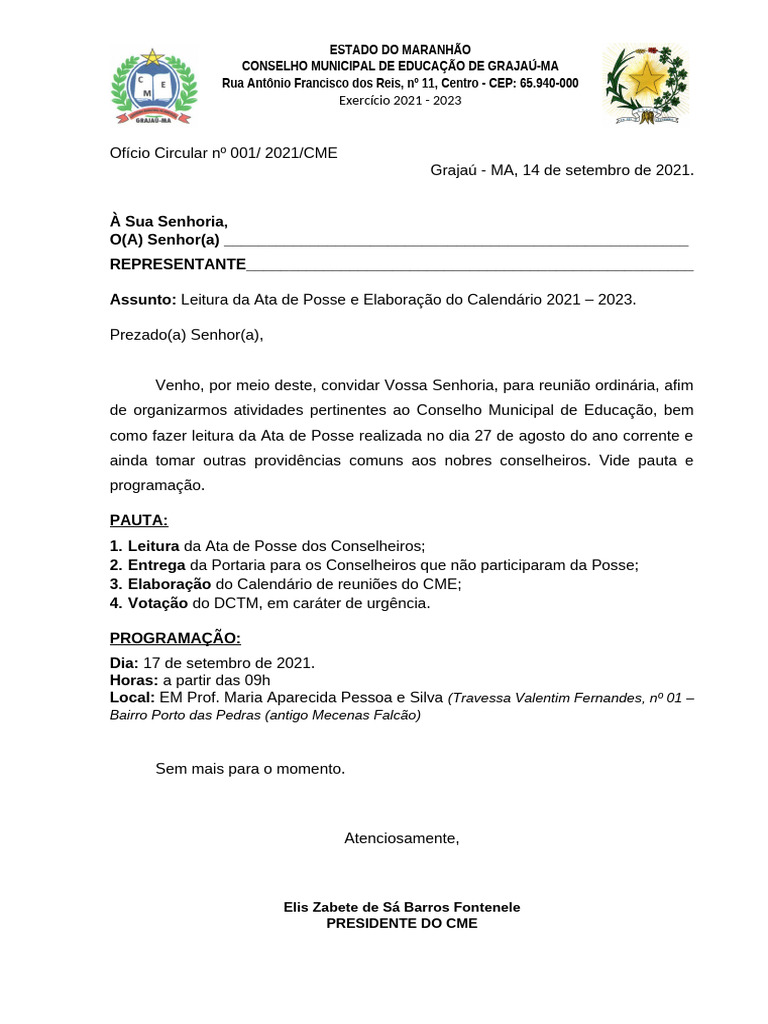 Oficio Circ - #001-2021 | PDF