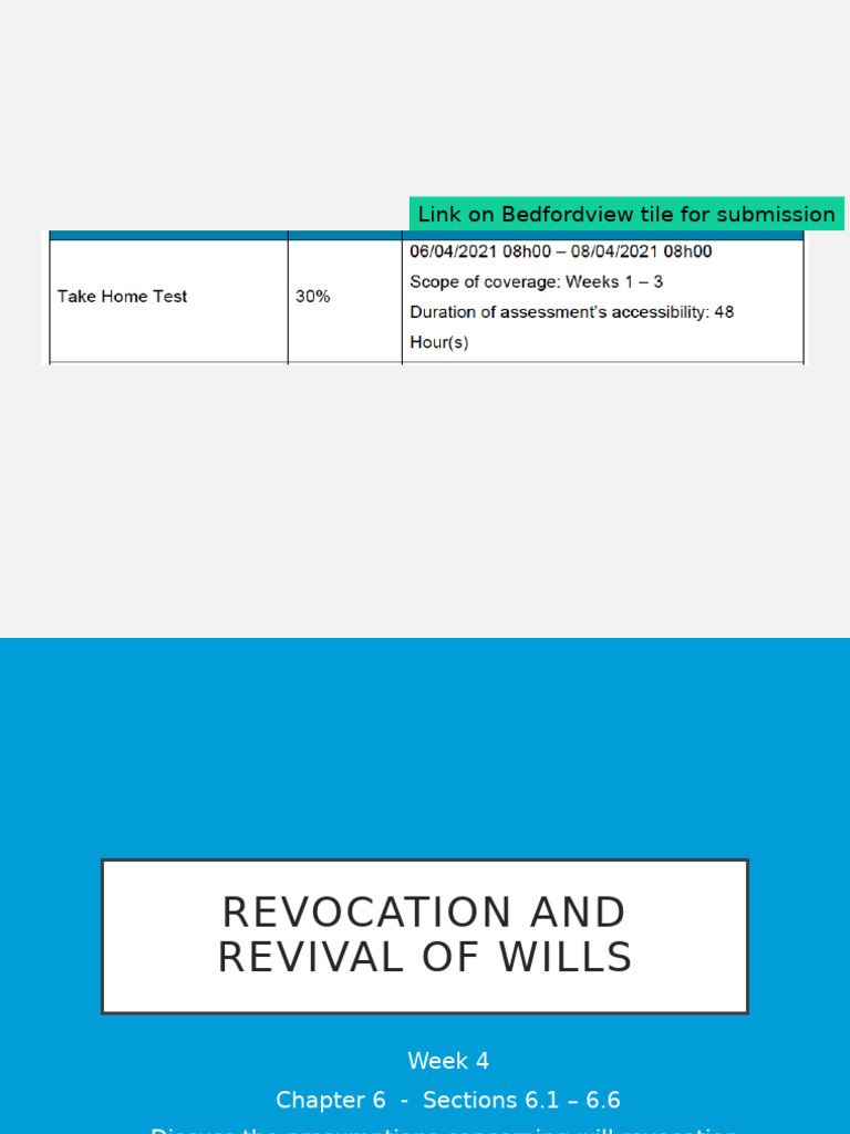 Revocation and Revival of Wills Explained | PDF | Will And Testament ...