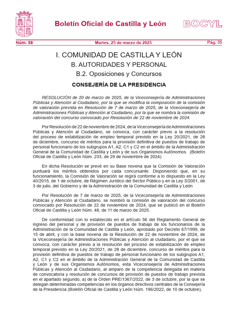 BOCYL-D-25032025-9 | PDF | Gobierno | Gobernancia