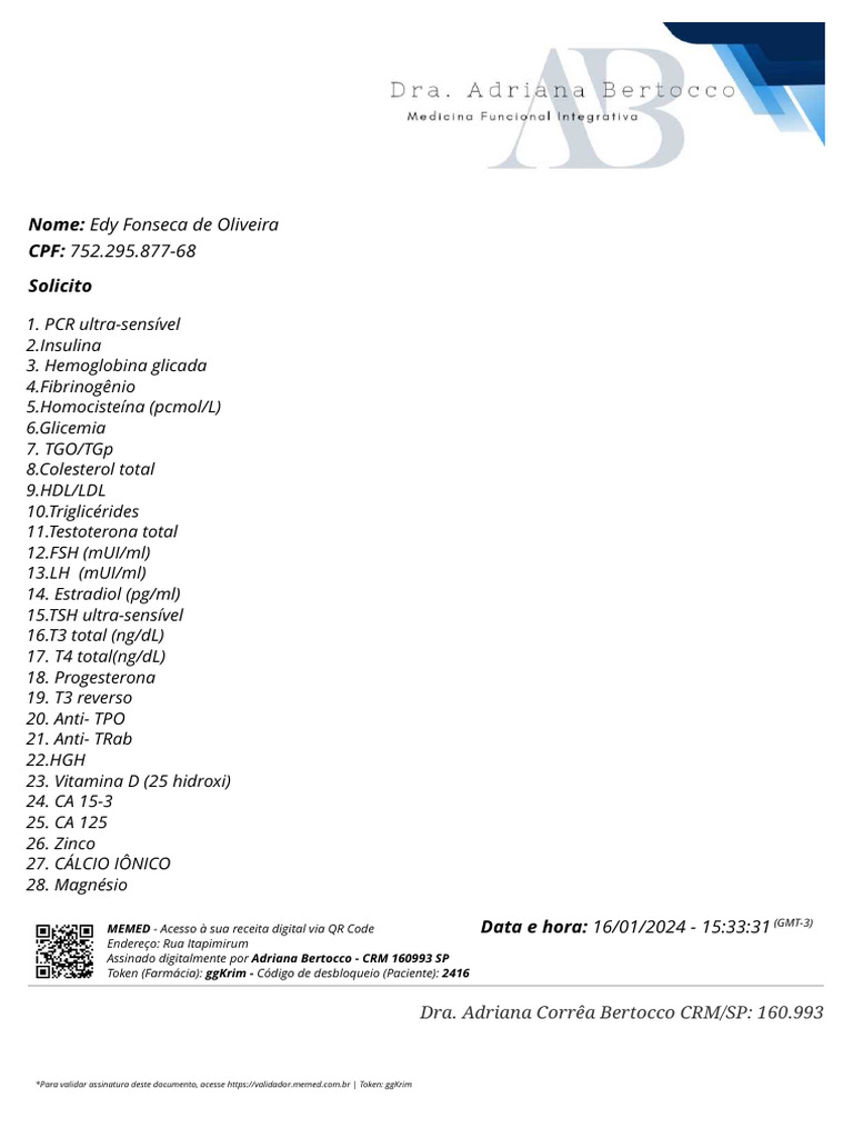 Pedido laboratório | PDF