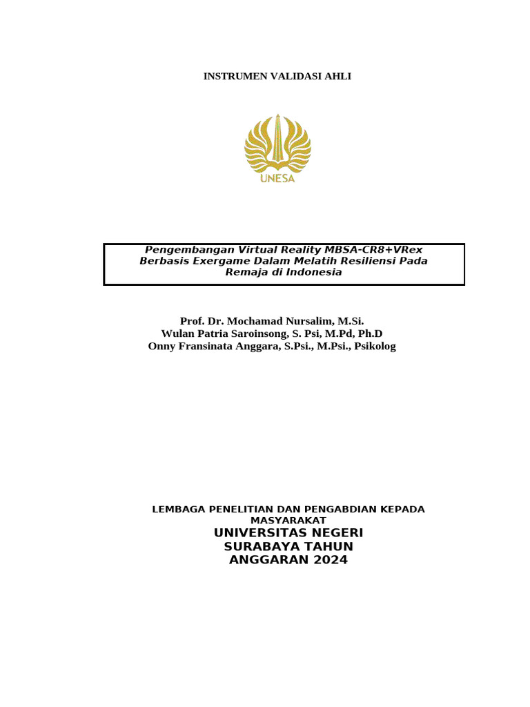 Instrumen Validasi MBSA Vrex Eka Prismana | PDF