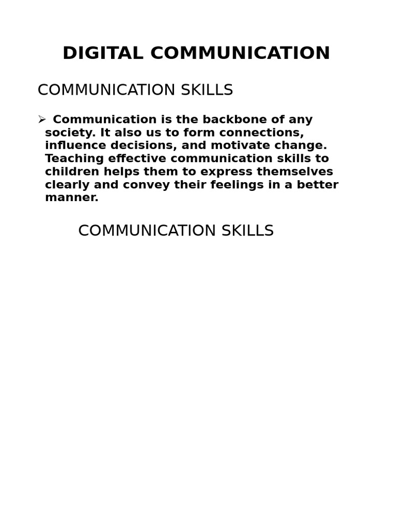 Teaching Effective Communication Skills | PDF