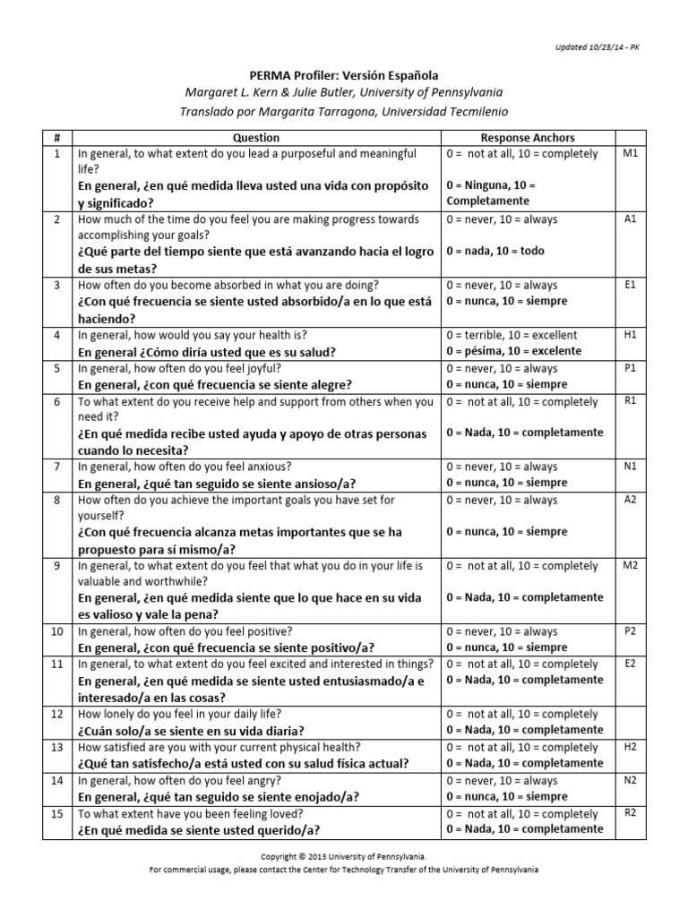 The Perma Profiler Espanol v2 112914 | PDF