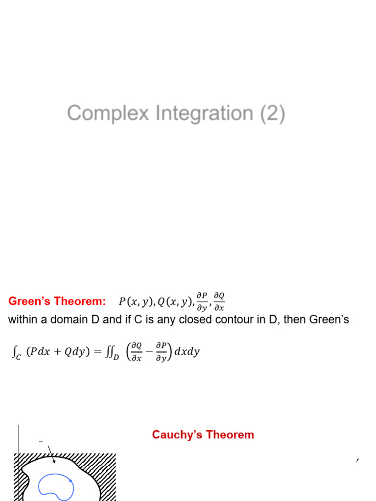 Green’s and Cauchy Theorems Explained | PDF | Mathematical Objects | Complex Analysis