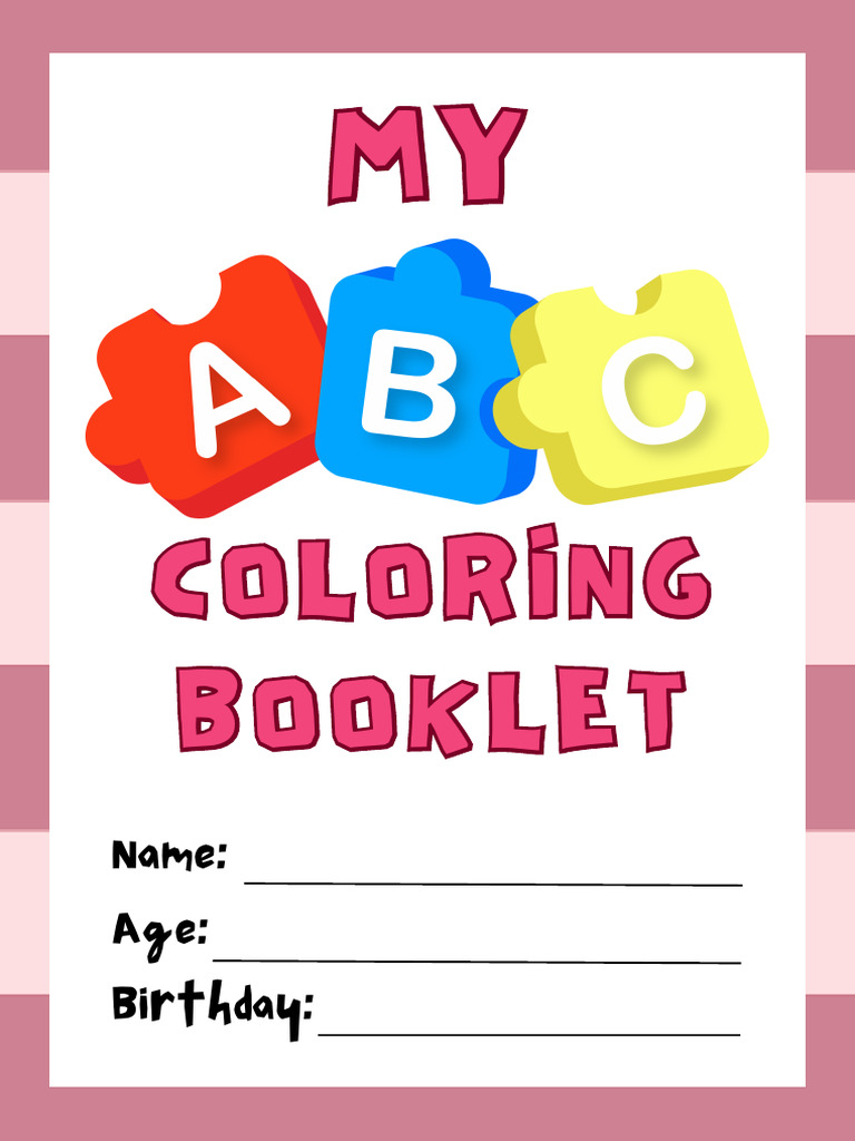 My ABC Coloring Booklet Worksheet in Pink Cute Style | PDF