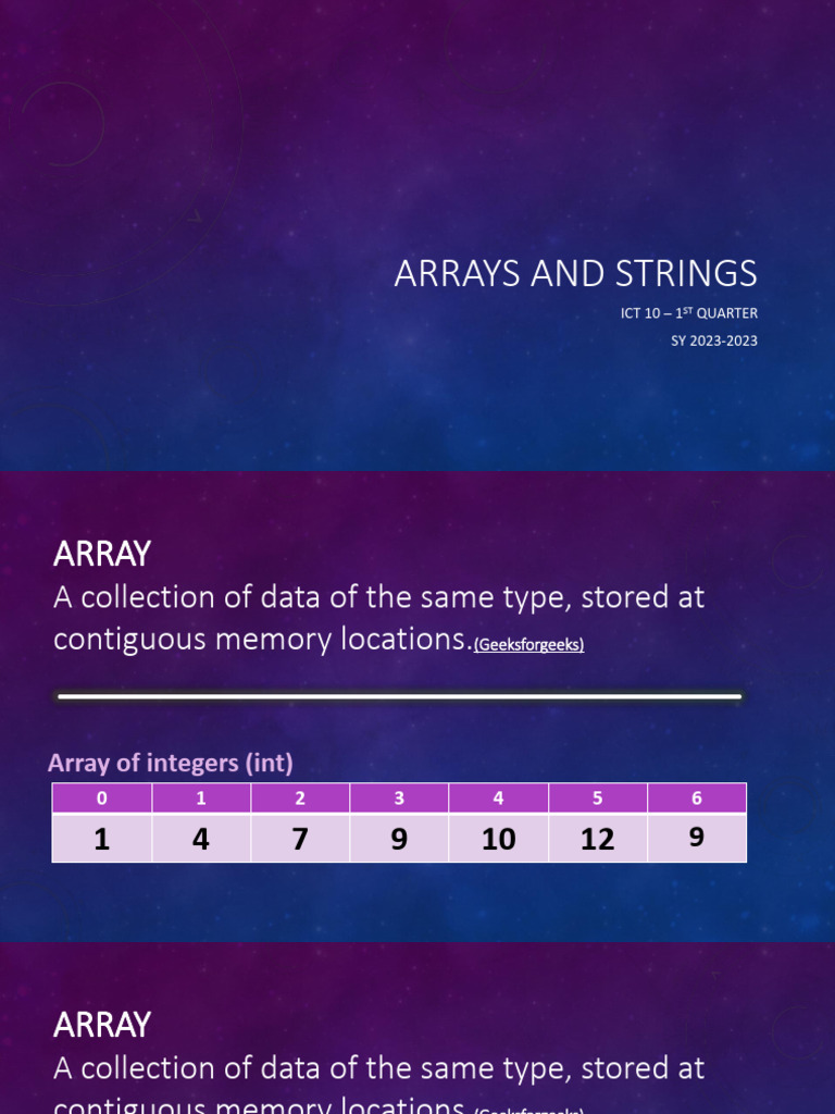 Arrays and STRINGS | PDF