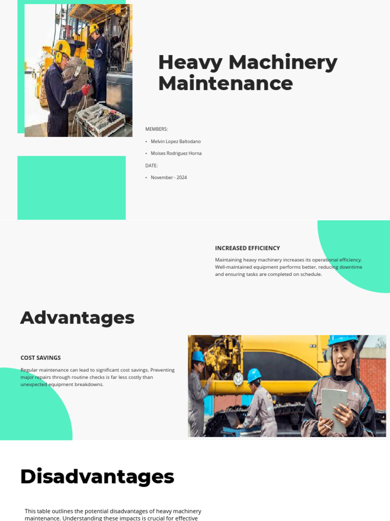 Heavy Machinery Maintenance | PDF