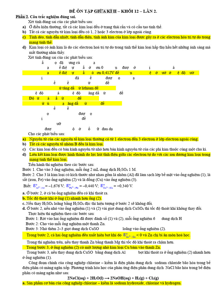 Gk2 - k12 - Lần 2 - Đáp Án | PDF