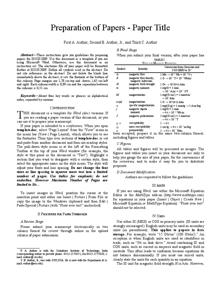 IEEE - Paper Presentation Template | PDF | Bracket | Note (Typography)