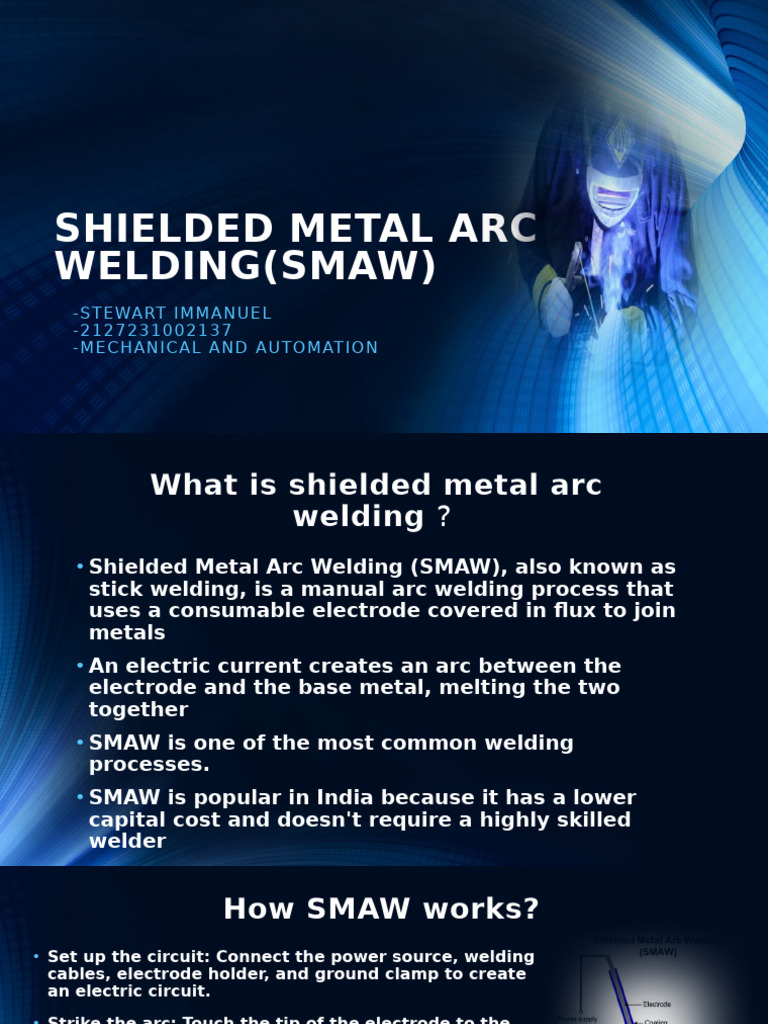 Shielded Metal Arc Welding (Smaw) | PDF | Welding | Construction
