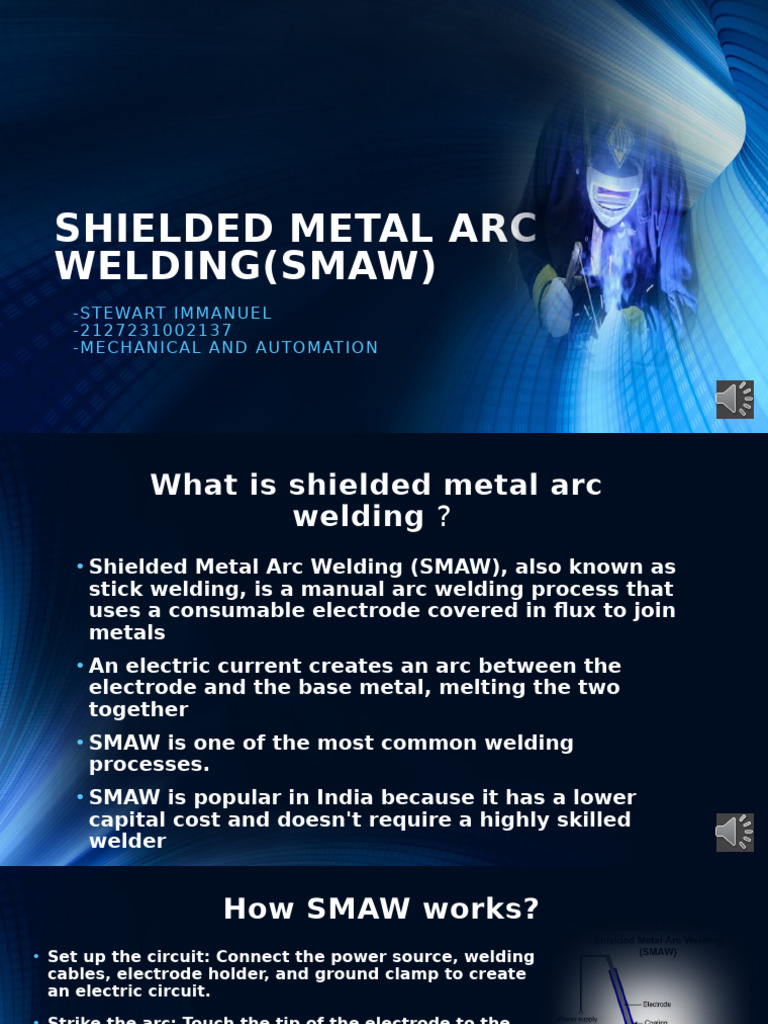 Shielded Metal Arc Welding (Smaw) (Autosaved) | PDF | Welding ...
