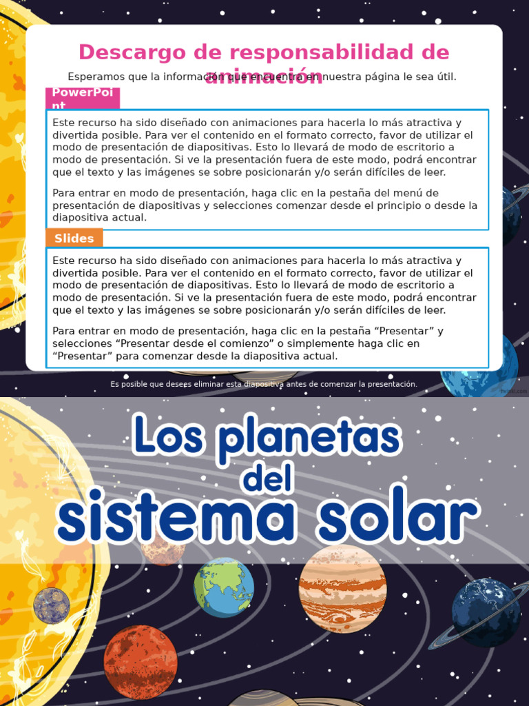 Presentación del Sistema Solar para Niños | PDF | Planetas | Sistema solar