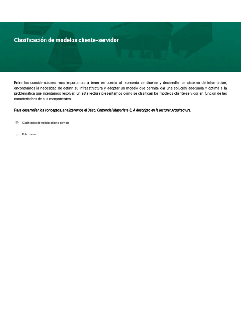 Clasificación de Modelos Cliente Servidor | PDF | Modelo cliente-servidor | Servidor (Computación)