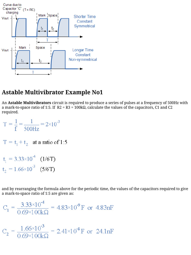 Astable Multivibrator and Astable Oscillator Circuit-4 | PDF