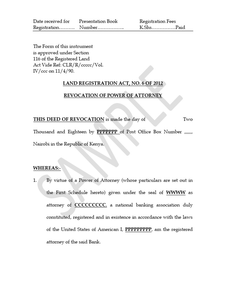 Revocation of Power of Attorney Document | PDF | Natural Resources Law ...