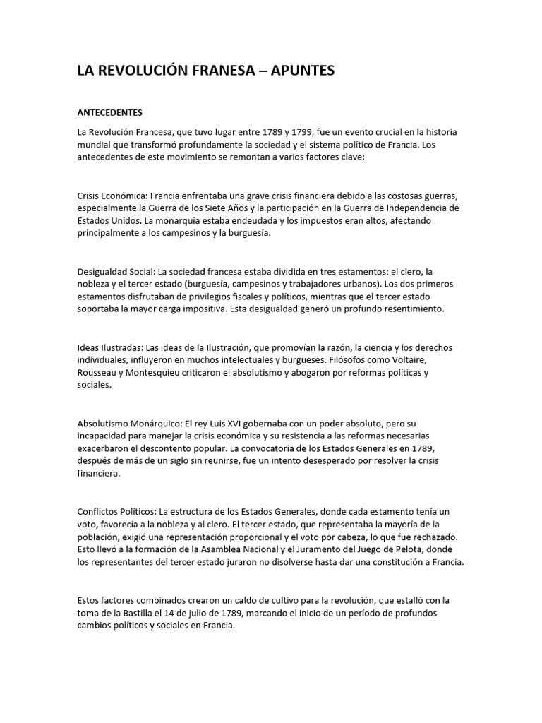 LA REVOLUCIÓN FRANCESA | PDF | revolución Francesa | Gobierno