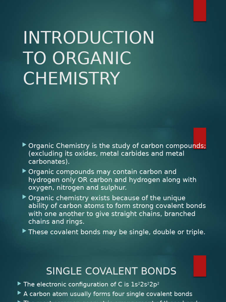 INTRODUCTION TO ORGANIC CHEMISTRY - hrs1-2 | PDF | Alkane | Chemical Bond