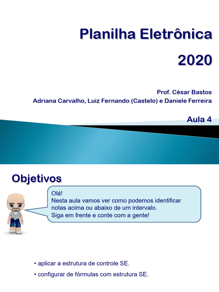 Planilha Eletrônica - Aula4 - Calc | PDF