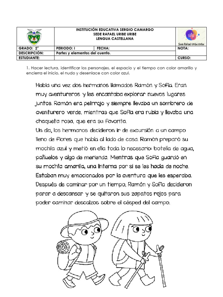 Taller Partes y Elementos Del Cuento | PDF