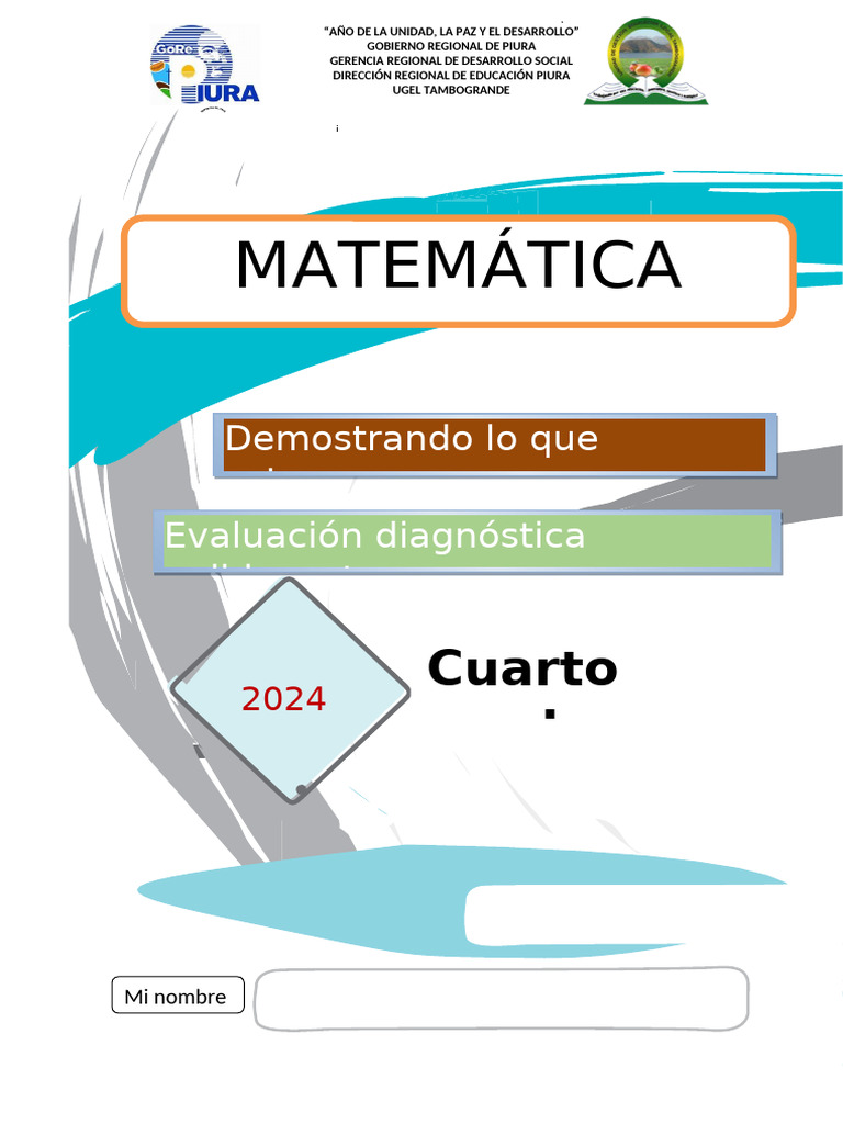 Prueba Diagnostica de Matematica de Matematica | PDF