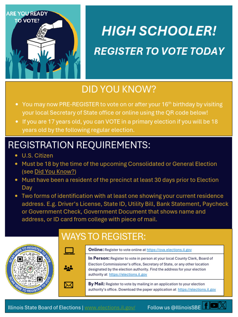 Register to Vote: High School Guide | PDF
