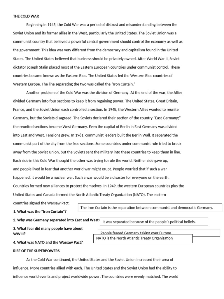 Cold War Overview and Key Events | PDF | Cold War | Communism