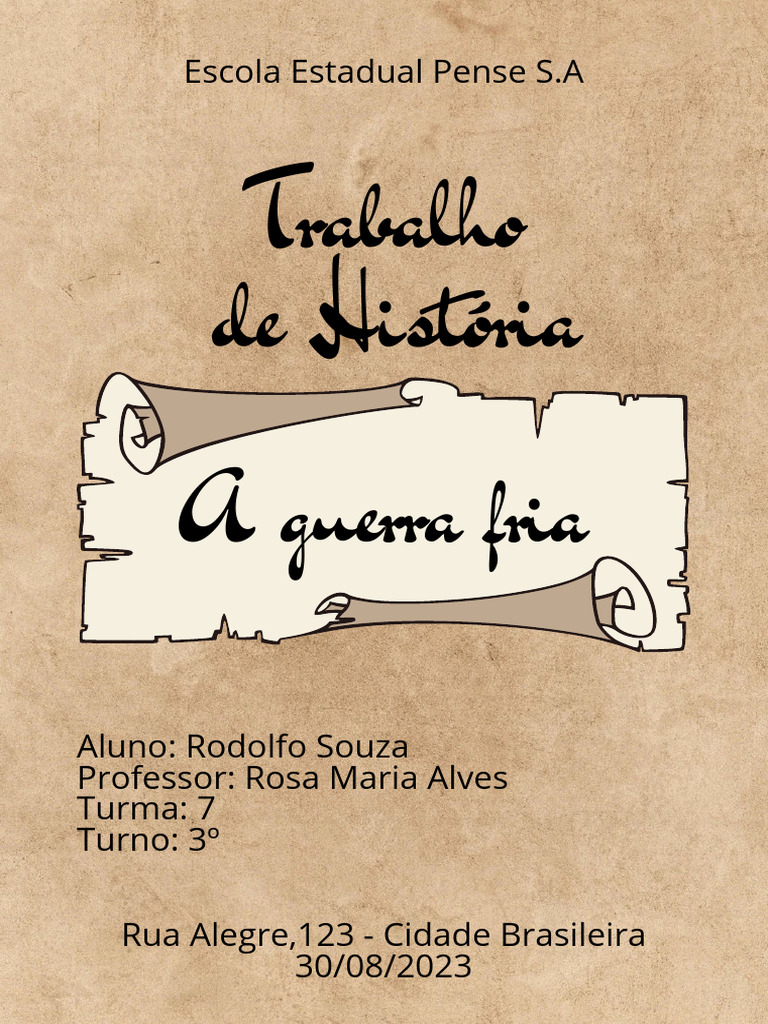 Capa de Trabalho de História A4 Vintage - 20250326 - 105326 - 0000 | PDF