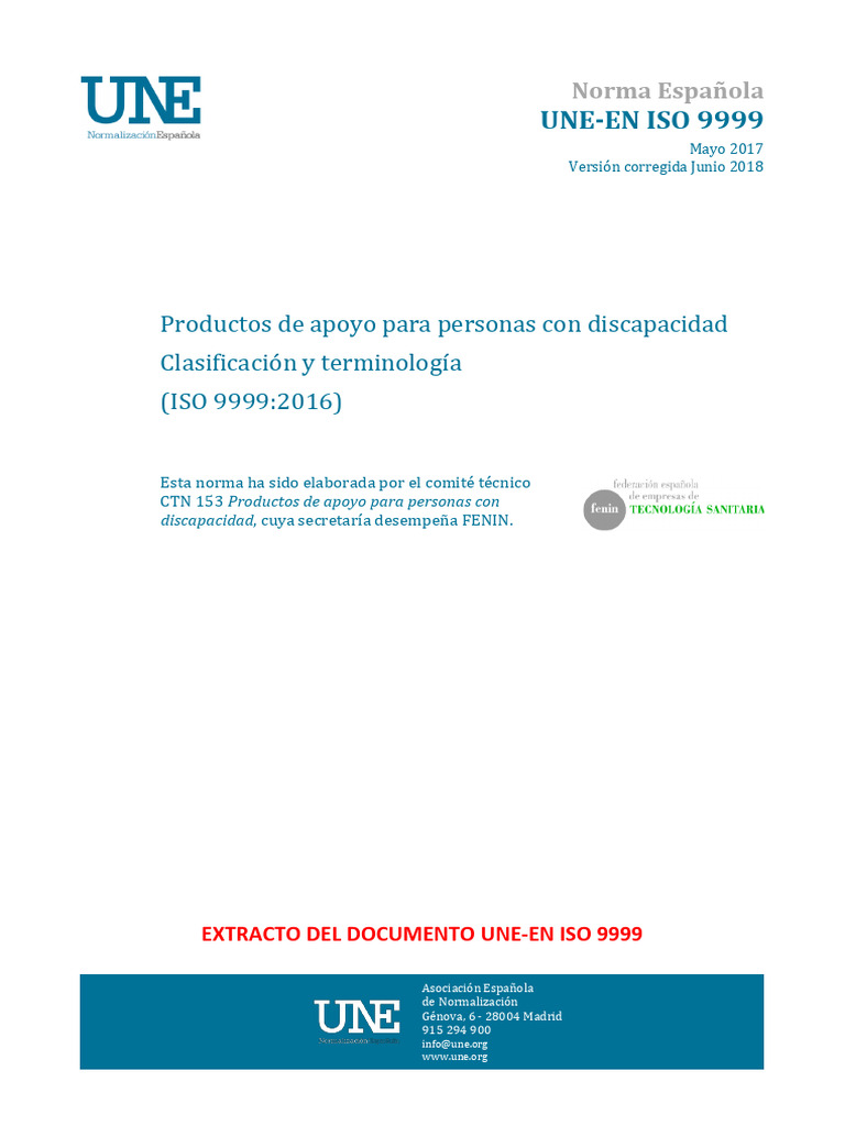 (Ex) Une-En Iso 9999 2017 | PDF | Organización internacional para la ...