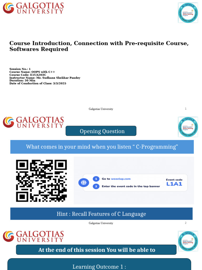 OOPS with C++ Course Overview | PDF | C++ | Object Oriented Programming