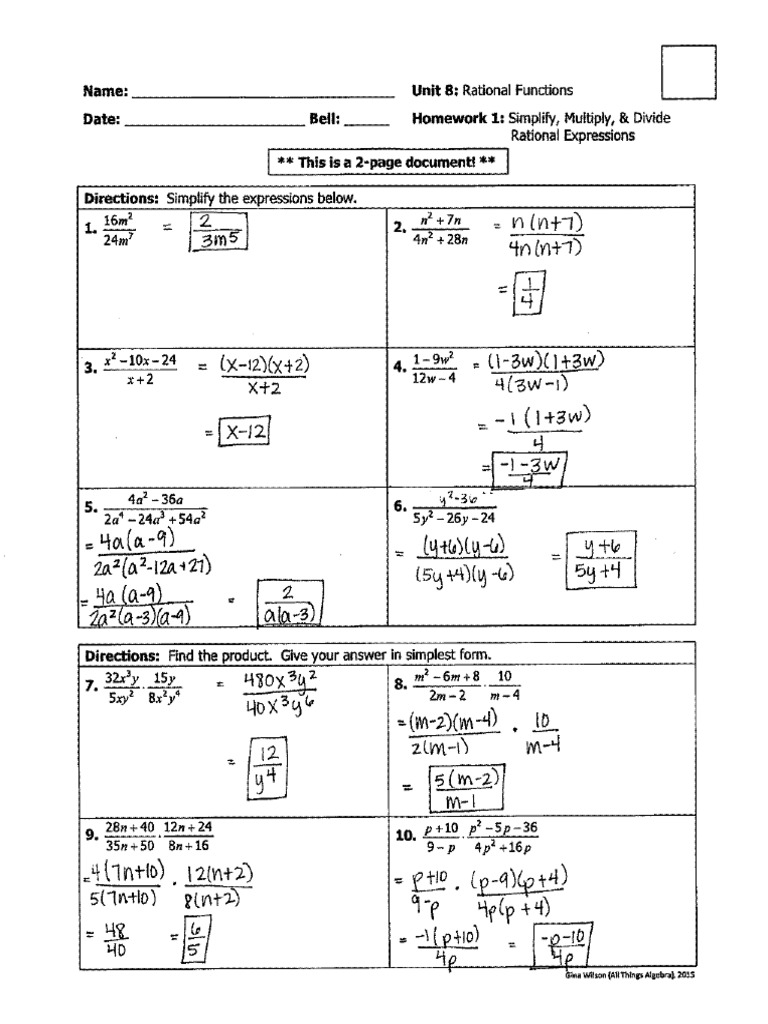 Worksheet 4-1 KEY | PDF