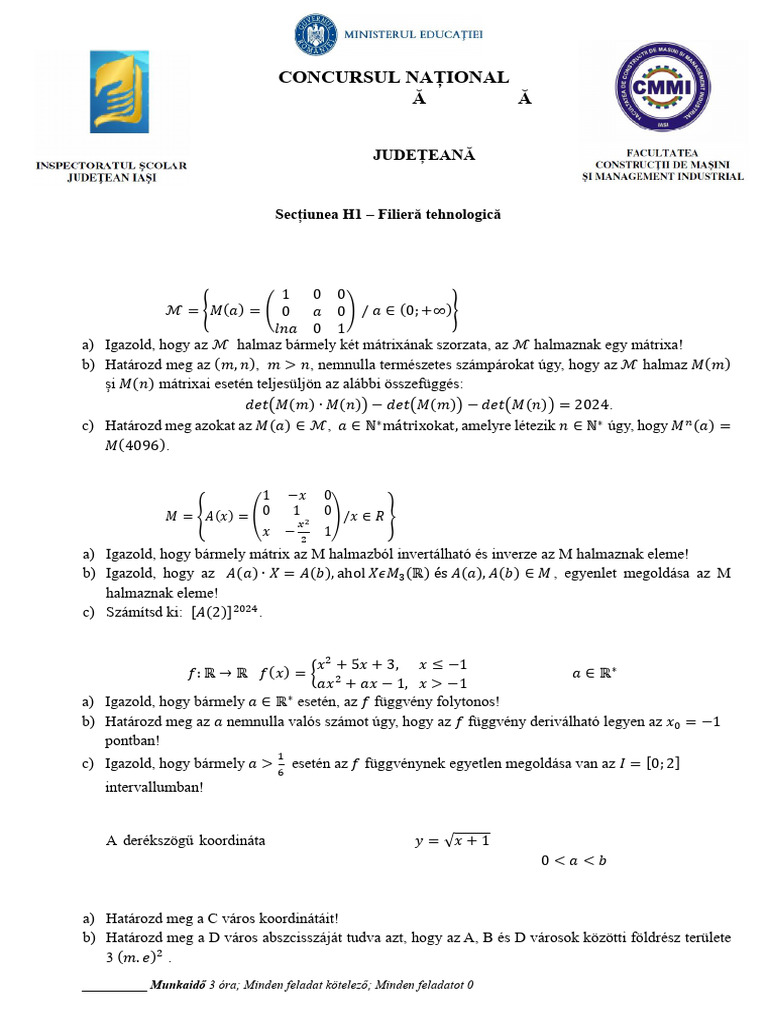 AH 2024 Judetean Cls 11 Subiecte Tehnologic Predare LB Maghiara | PDF