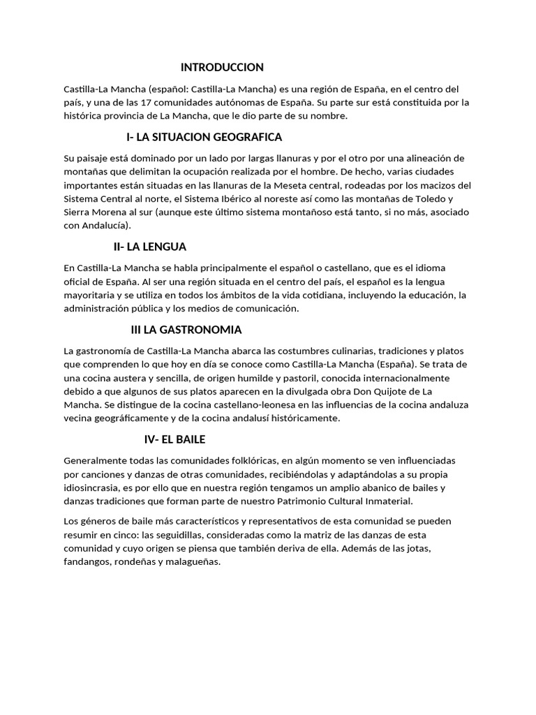 Castilla-La Mancha: Geografía, Lengua y Cultura | PDF | España