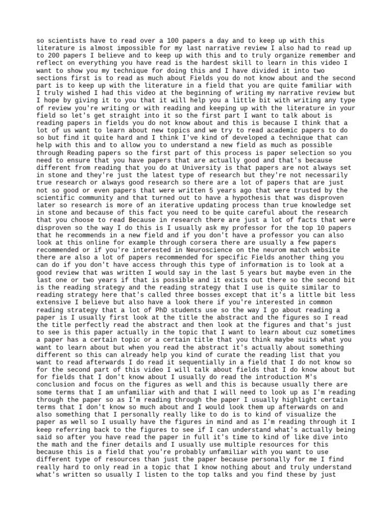 Techniques for Efficient Paper Reading | PDF | Literature Review ...