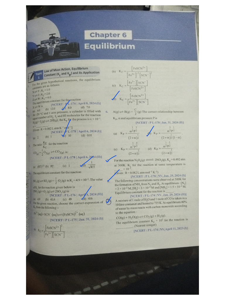 Equlibrium Pyqs | PDF