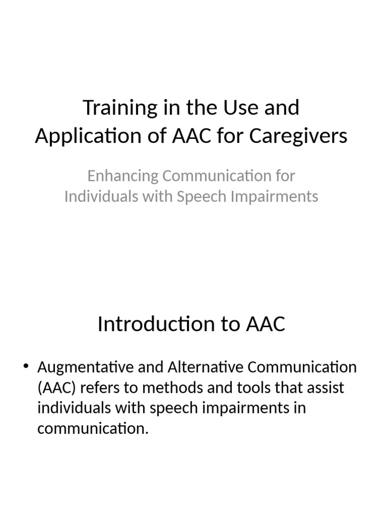 AAC Caregiver Training | PDF