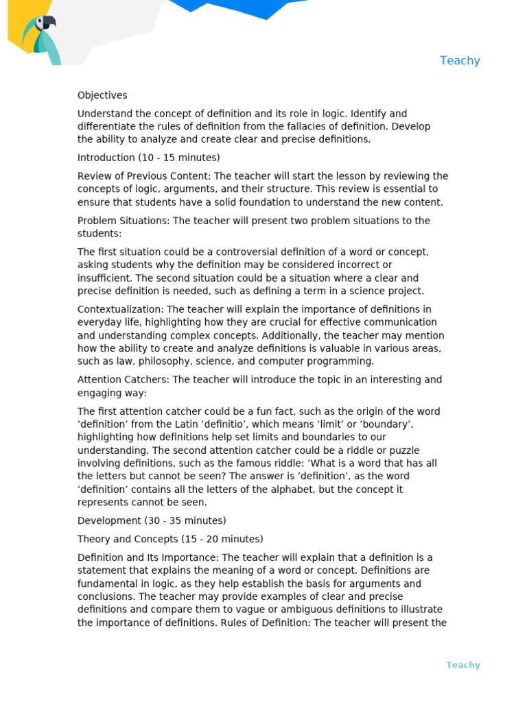 Lesson Plan - 3_25_2025 (7) | PDF | Logic | Fallacy