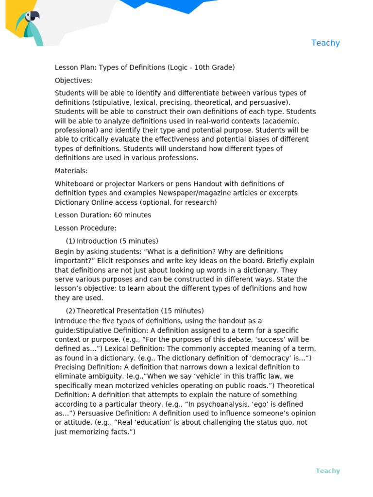 Lesson Plan 3 25 2025 3 Pdf Definition Critical Thinking